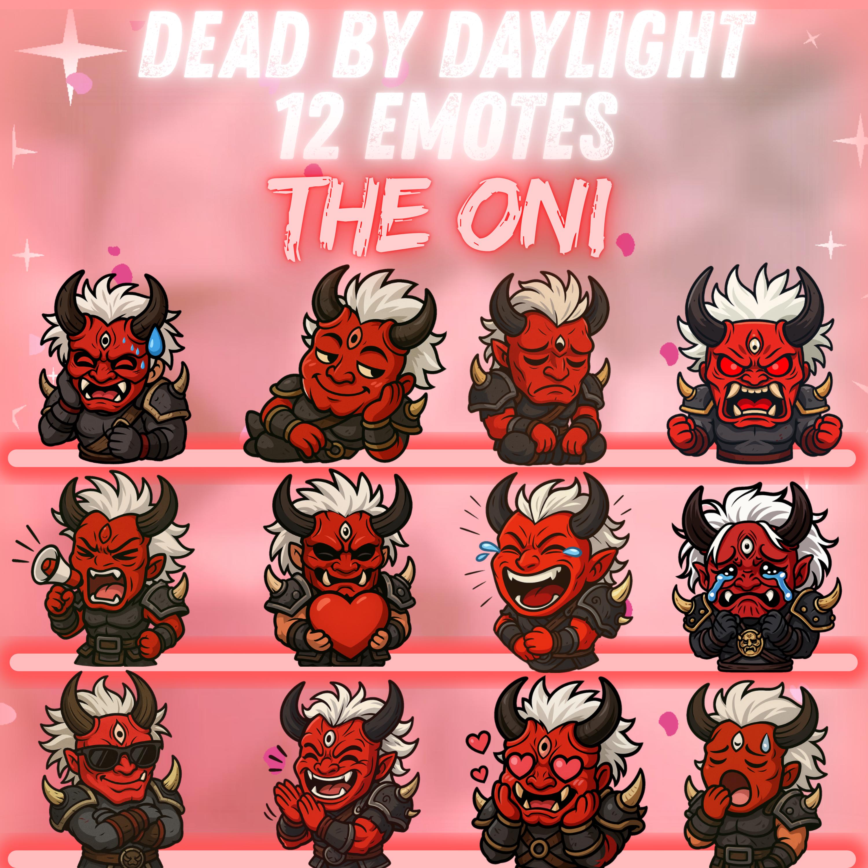 Oni Twitch Emote Pack, Dead by Daylight Chibi Emotes for Streamers ...