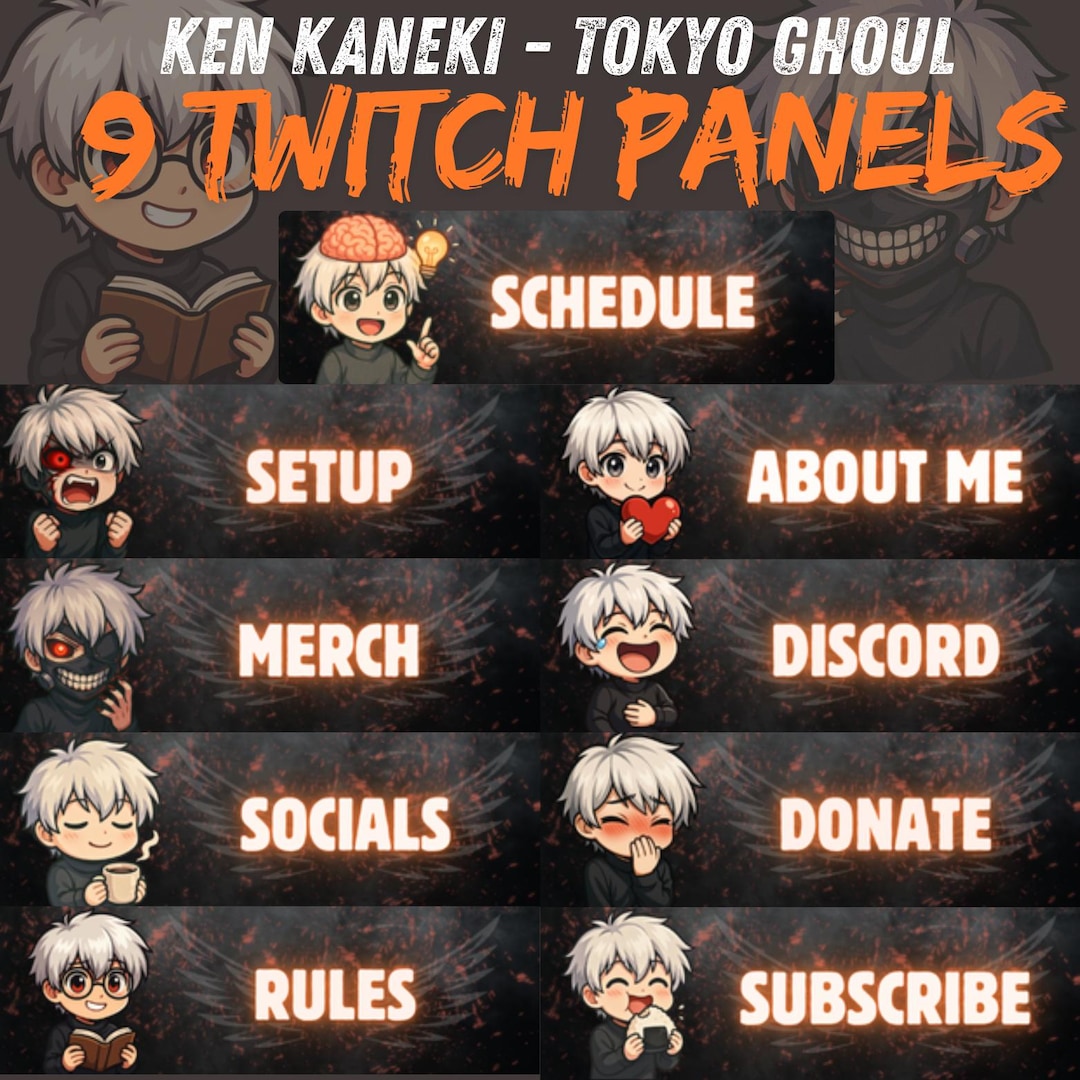 Ken Kaneki Twitch Panel Pack – 9x Dead by Daylight Panels | Horror ...