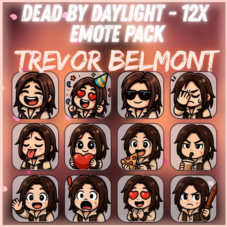 Trevor Belmont Dead by Daylight Twitch Discord Emote Pack 12 Kawaii ...