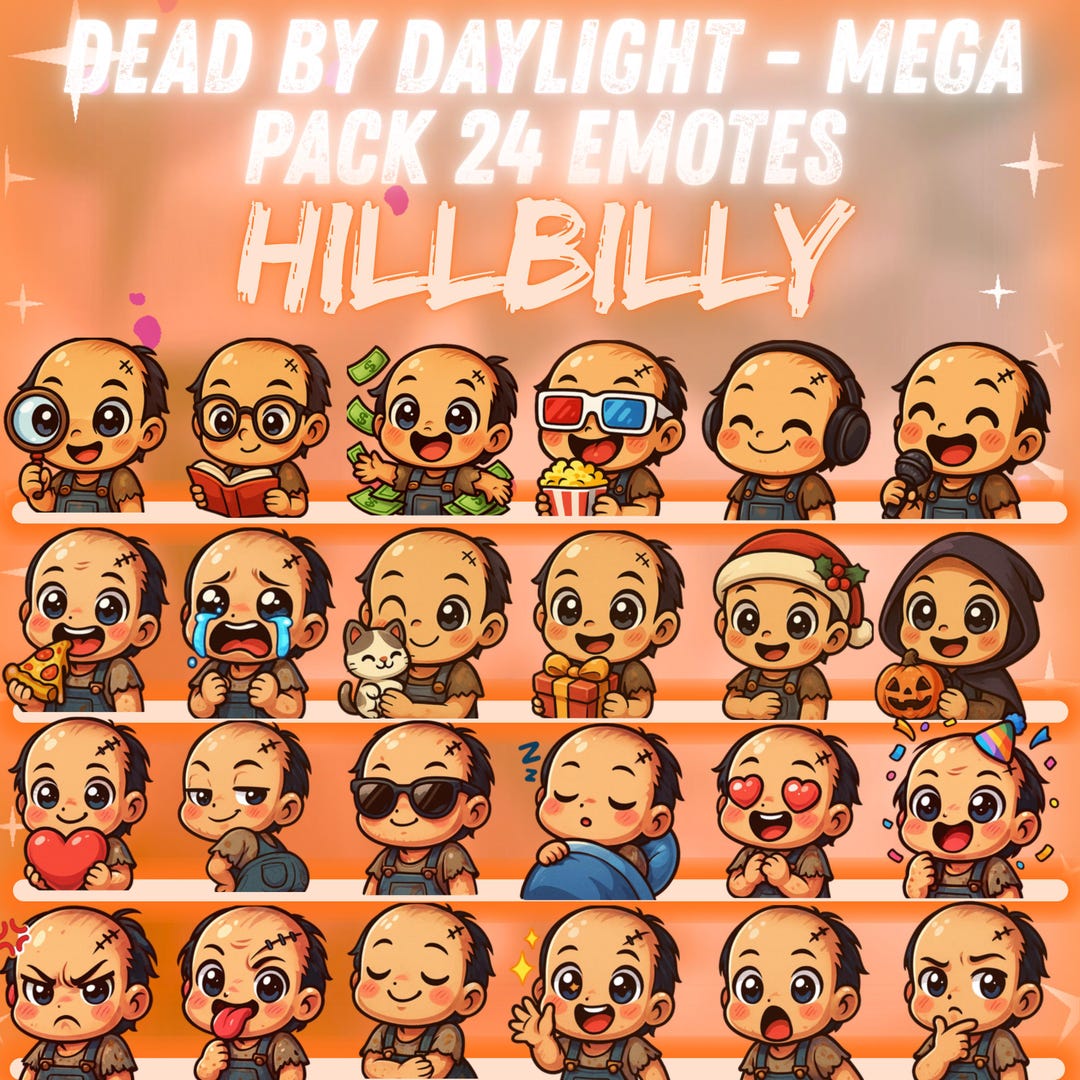 Hillbilly Mega Pack 24 Emote Pack | Dead by Daylight Twitch, Discord ...