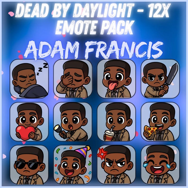 Adam Francis Dead by Daylight Twitch, Discord Emote Pack – 12x Kawaii ...