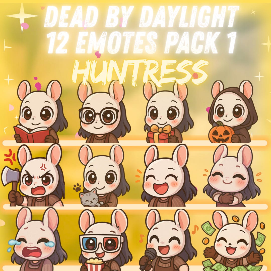 The Huntress Dead by Daylight Twitch, Discord Emote Pack 1 – 12 Kawaii ...