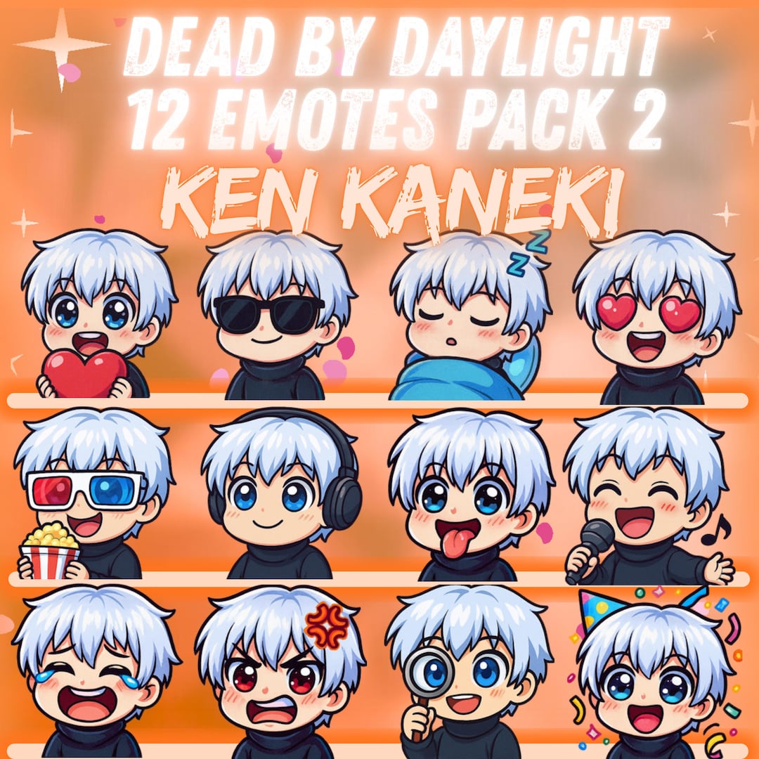 Ken Kaneki Dead by Daylight Twitch, Discord Emote Pack 2 – 12 Kawaii ...