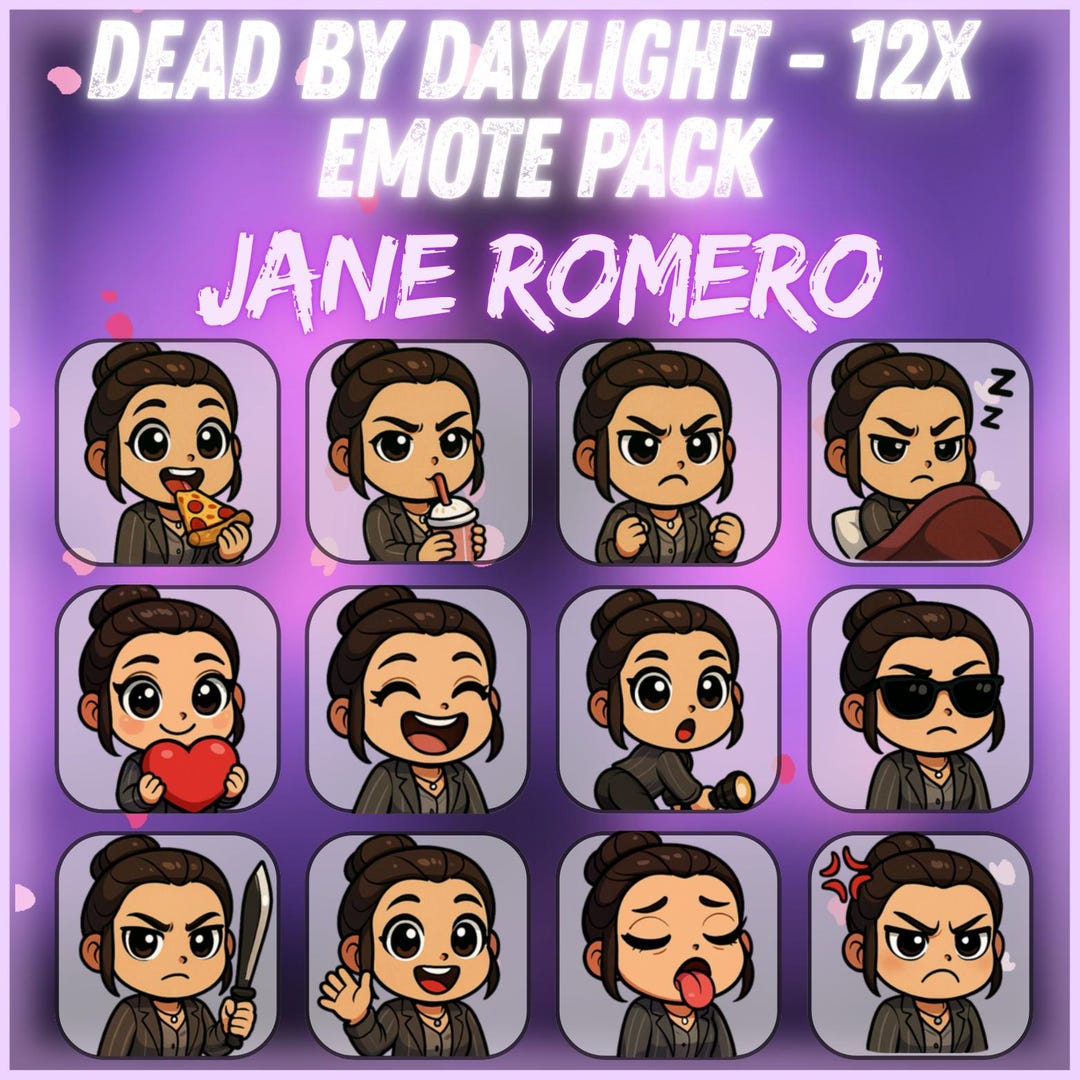 Pacote de Emotes do Twitch e Discord de Jane Romero Dead by Daylight ...