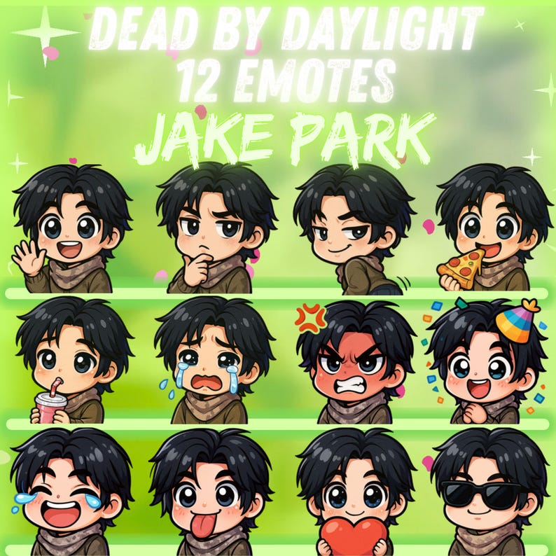 Jake Park Dead by Daylight Twitch, Discord Emote Pack – 12 Kawaii ...