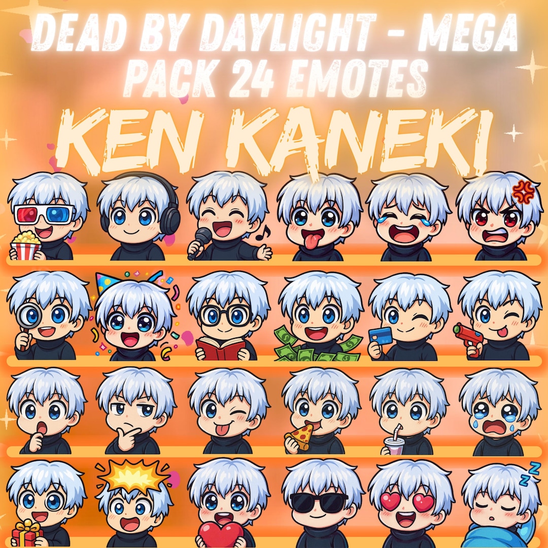 Ken Kaneki Mega Pack 24 Emote Pack | Dead by Daylight Twitch, Discord ...