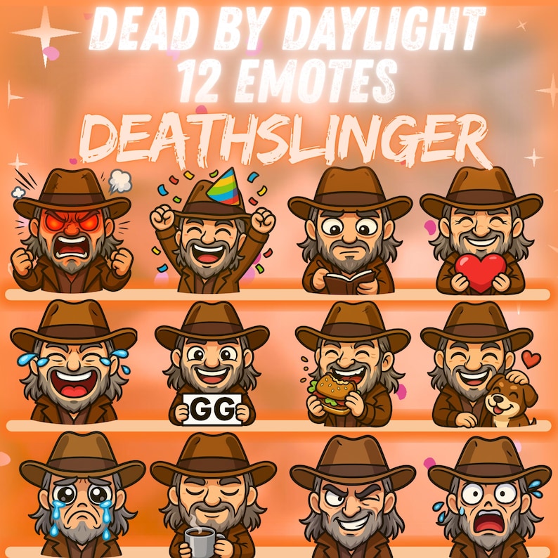 Deathslinger Twitch Emote Pack – 12 Dead by Daylight Killer Chibi ...