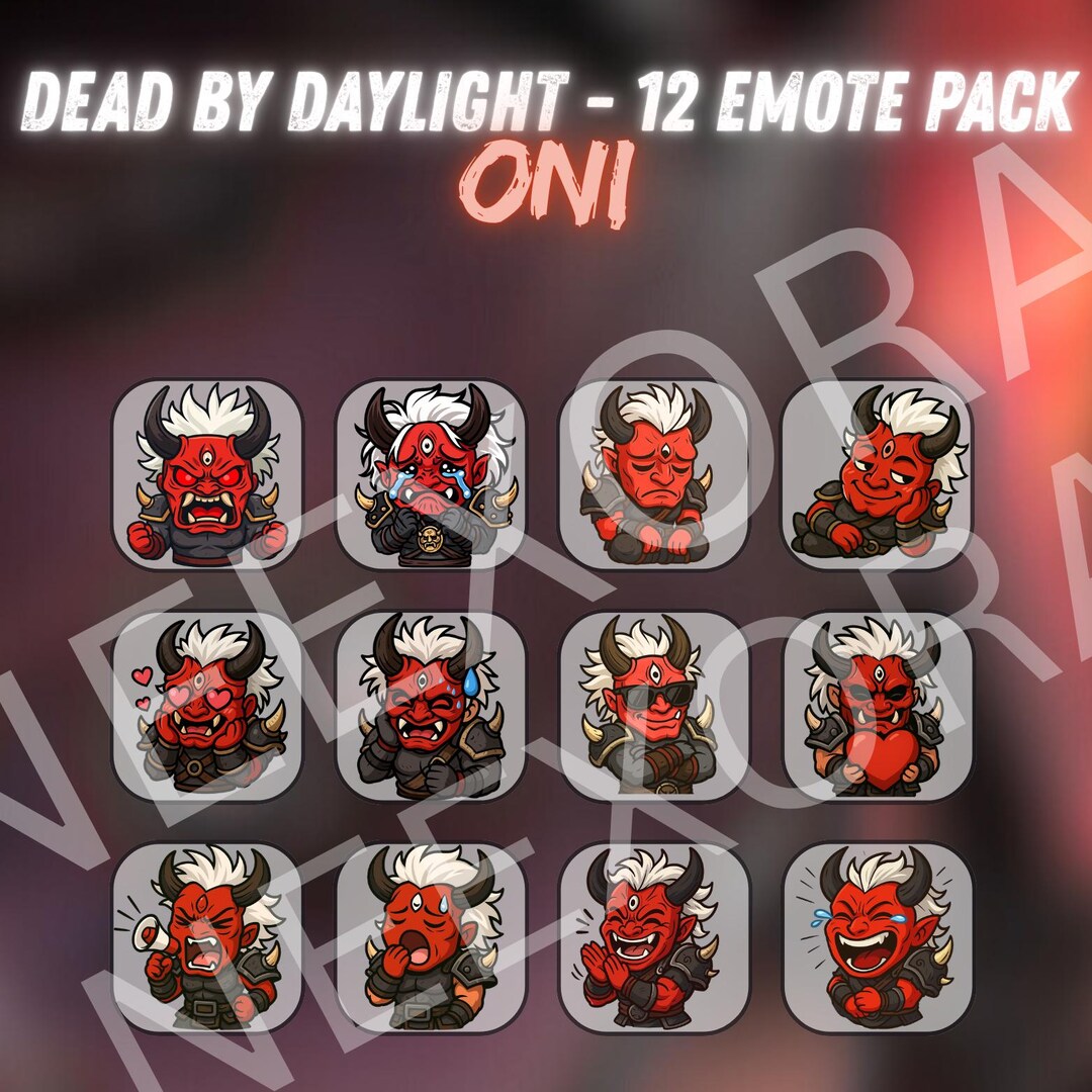 Dead by Daylight Oni Twitch Emotes – Cute Chibi Horror Emote Pack for ...