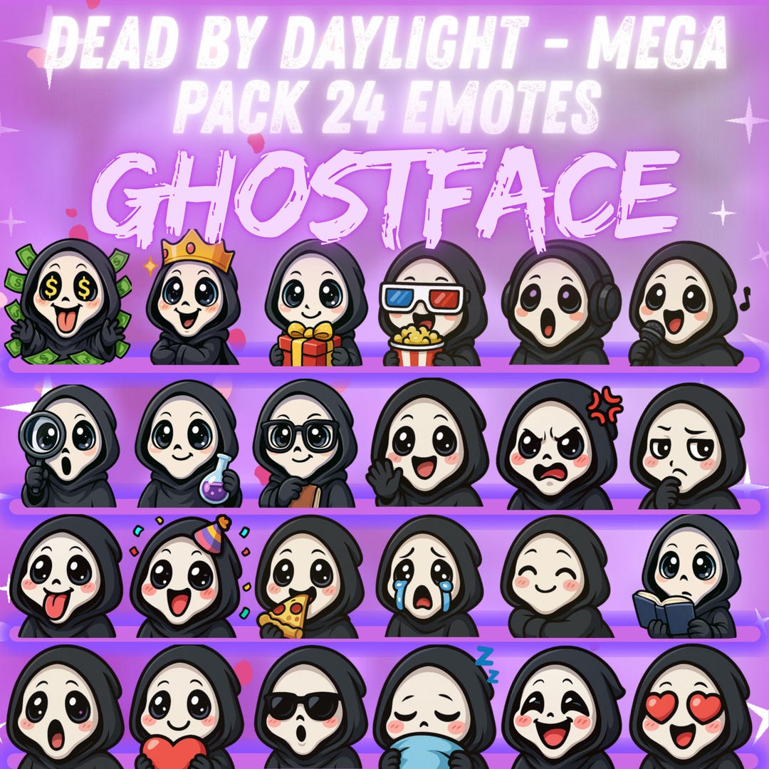 Ghostface Mega Pack 24 Emote Pack | Dead by Daylight Twitch, Discord ...