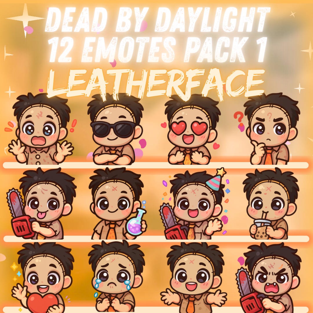 Leatherface Dead by Daylight Twitch, Discord Emote Pack 1 – 12 Kawaii ...