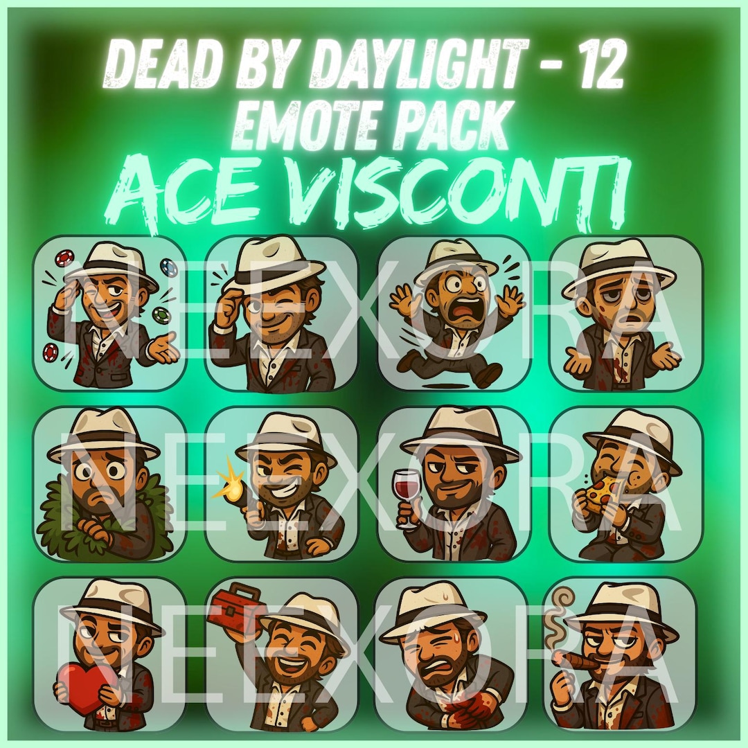 Ace Visconti Twitch Emote Pack – 12 Dead by Daylight Chibi Emotes for ...