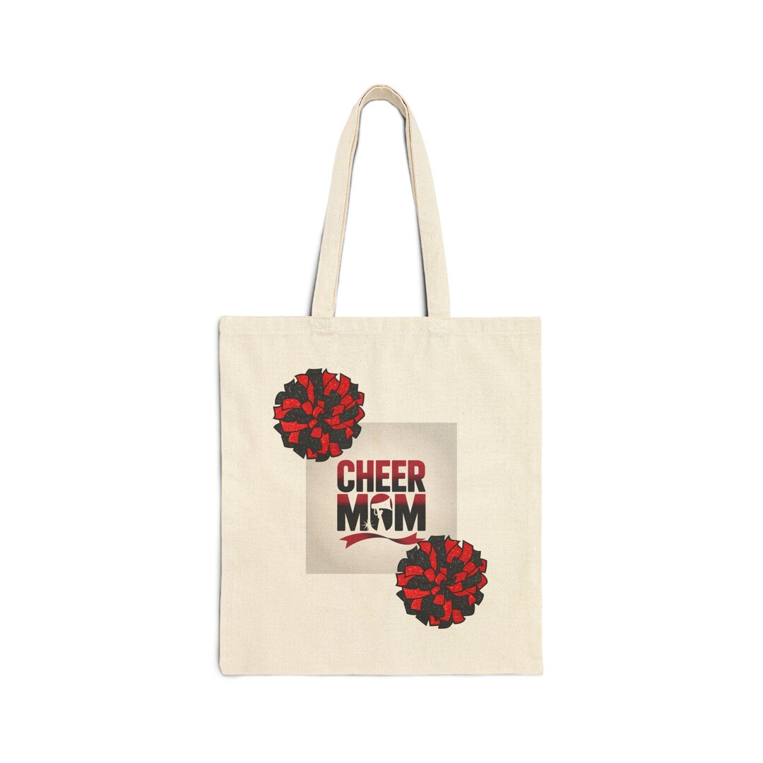 Cheer Mom Cotton Canvas Tote Bag, Cheerleading Gift, Sports Tote ...