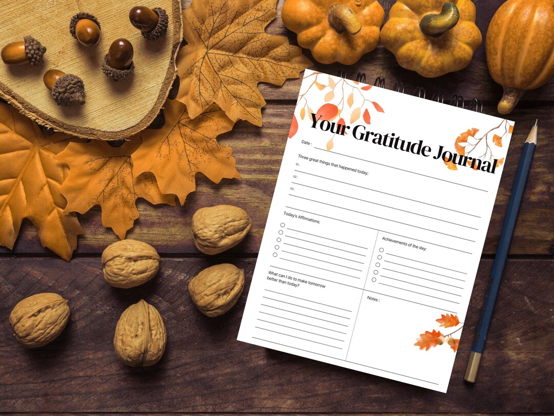 Fall Gratitude Journal Page Printable Autumn Reflection Template - Etsy