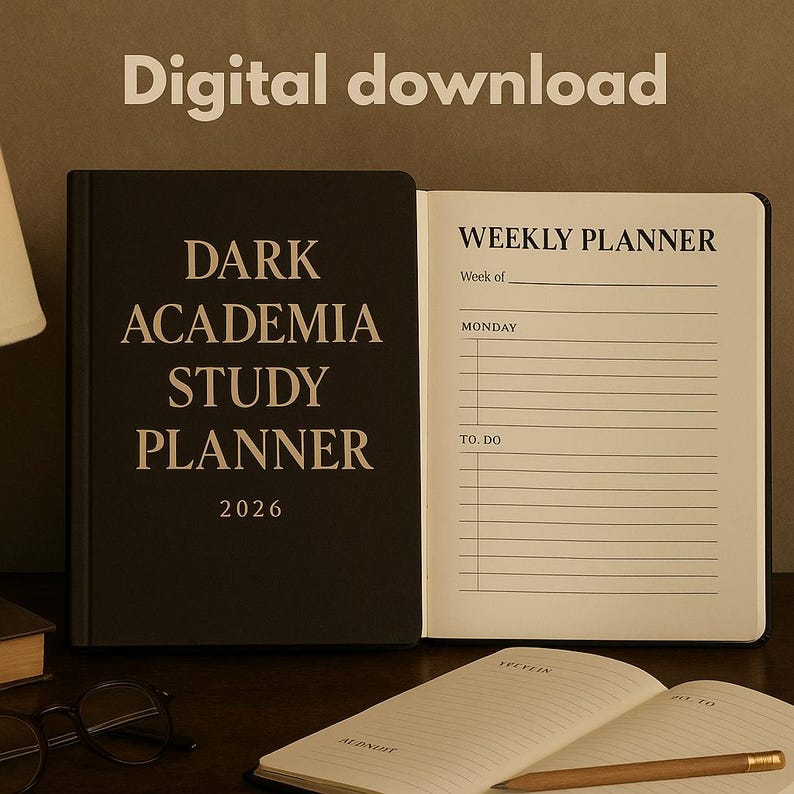 Dark Academia Study Planner 2025-2026 – Printable Student Planner (PDF ...