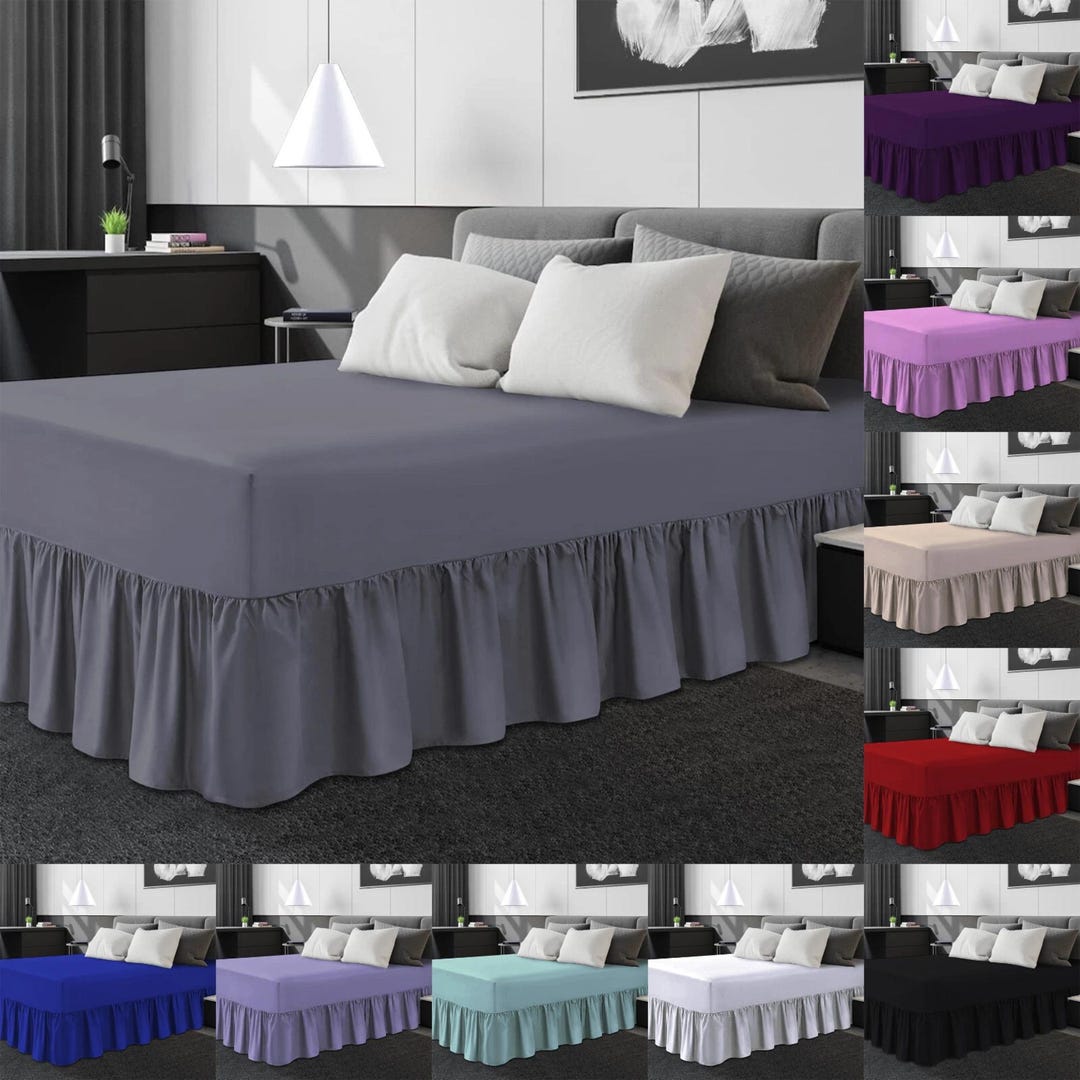 Extra Deep Fitted Valance Sheet Poly Cotton Single Double King Size Bed ...