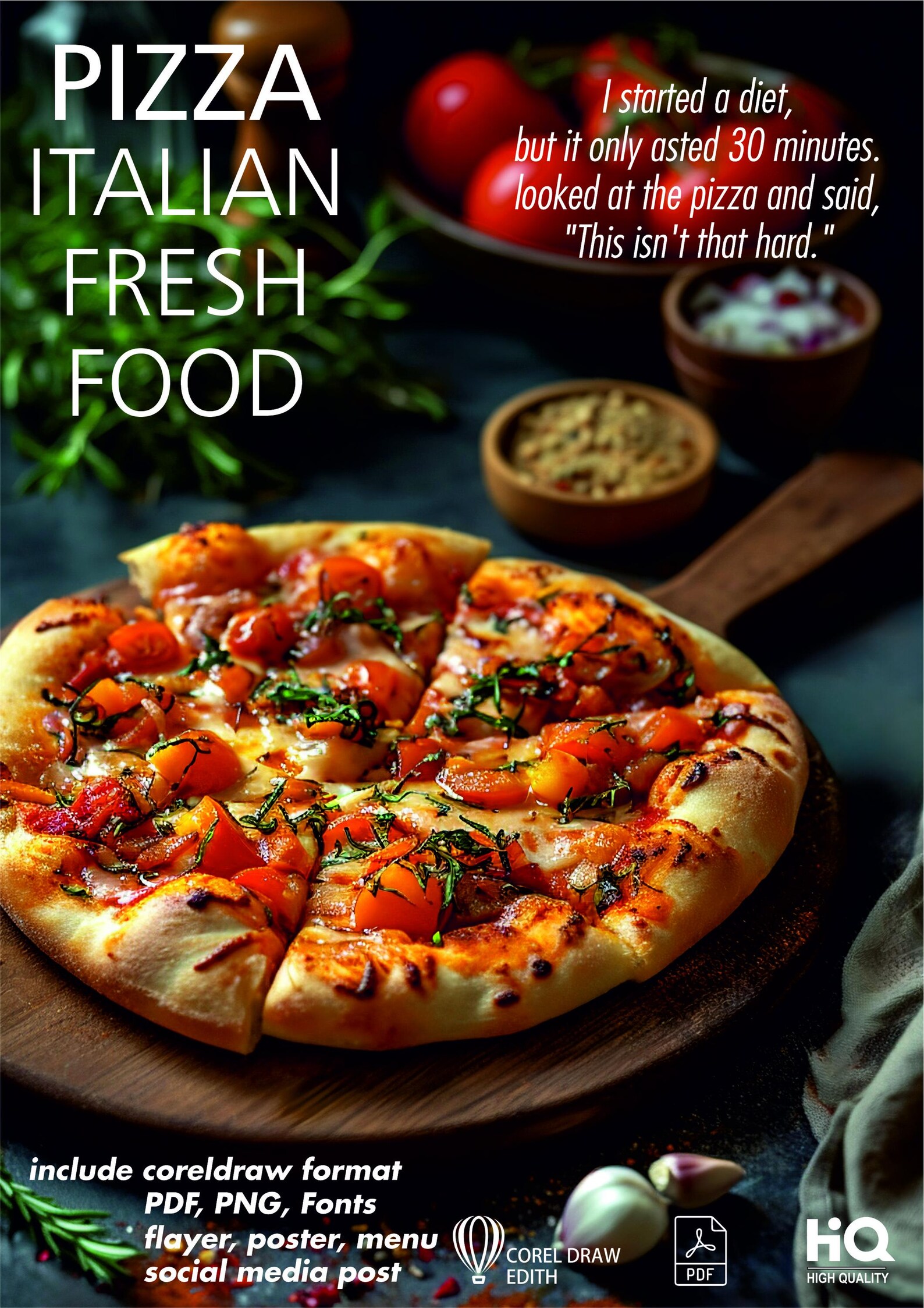 Pizza Flyer Template – Editable Coreldraw Design for Pizzerias | Menu ...