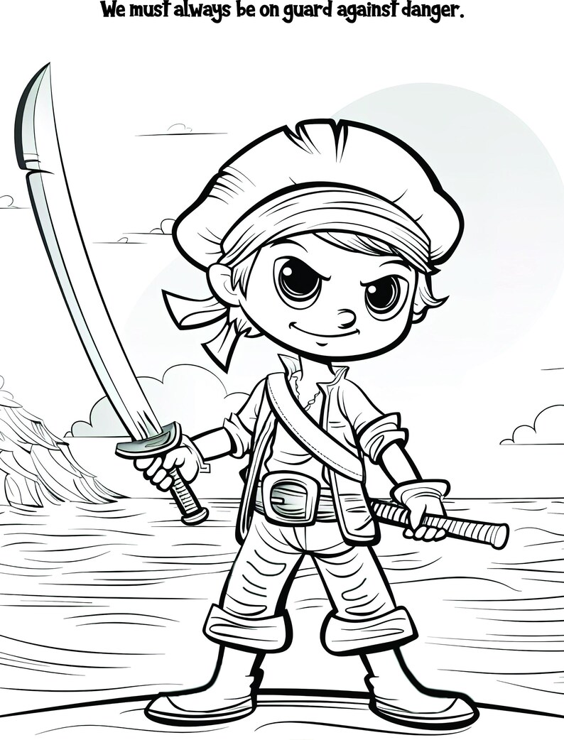Pirate Coloring Storybook for Kids – Printable Adventure Tale & Drawing ...
