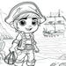 Pirate Coloring Storybook for Kids – Printable Adventure Tale & Drawing ...
