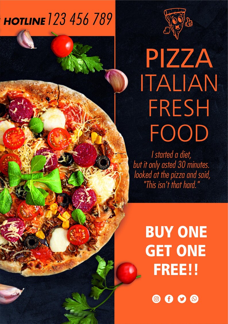 Pizza Flyer Template – Editable Coreldraw Design for Pizzerias | Menu ...