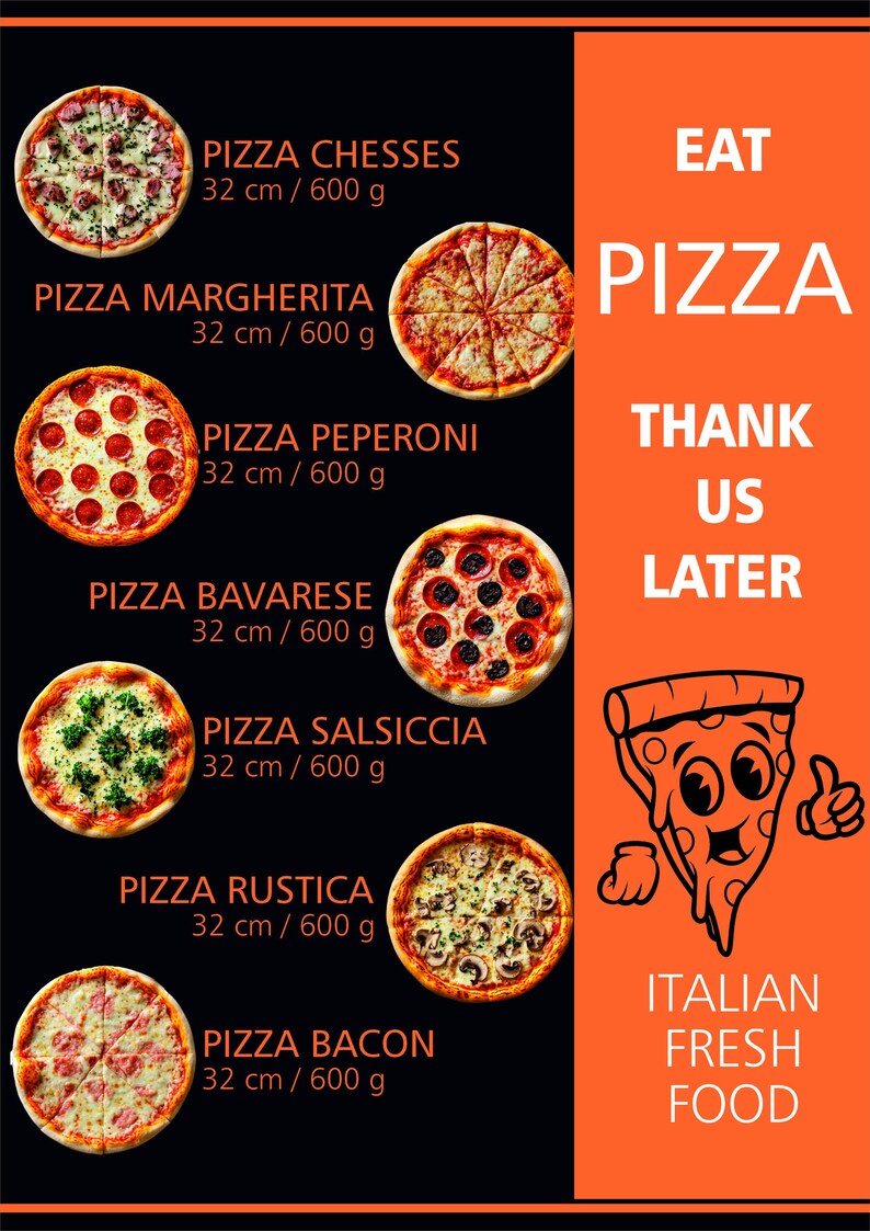 Pizza Flyer Template – Editable Coreldraw Design for Pizzerias | Menu ...