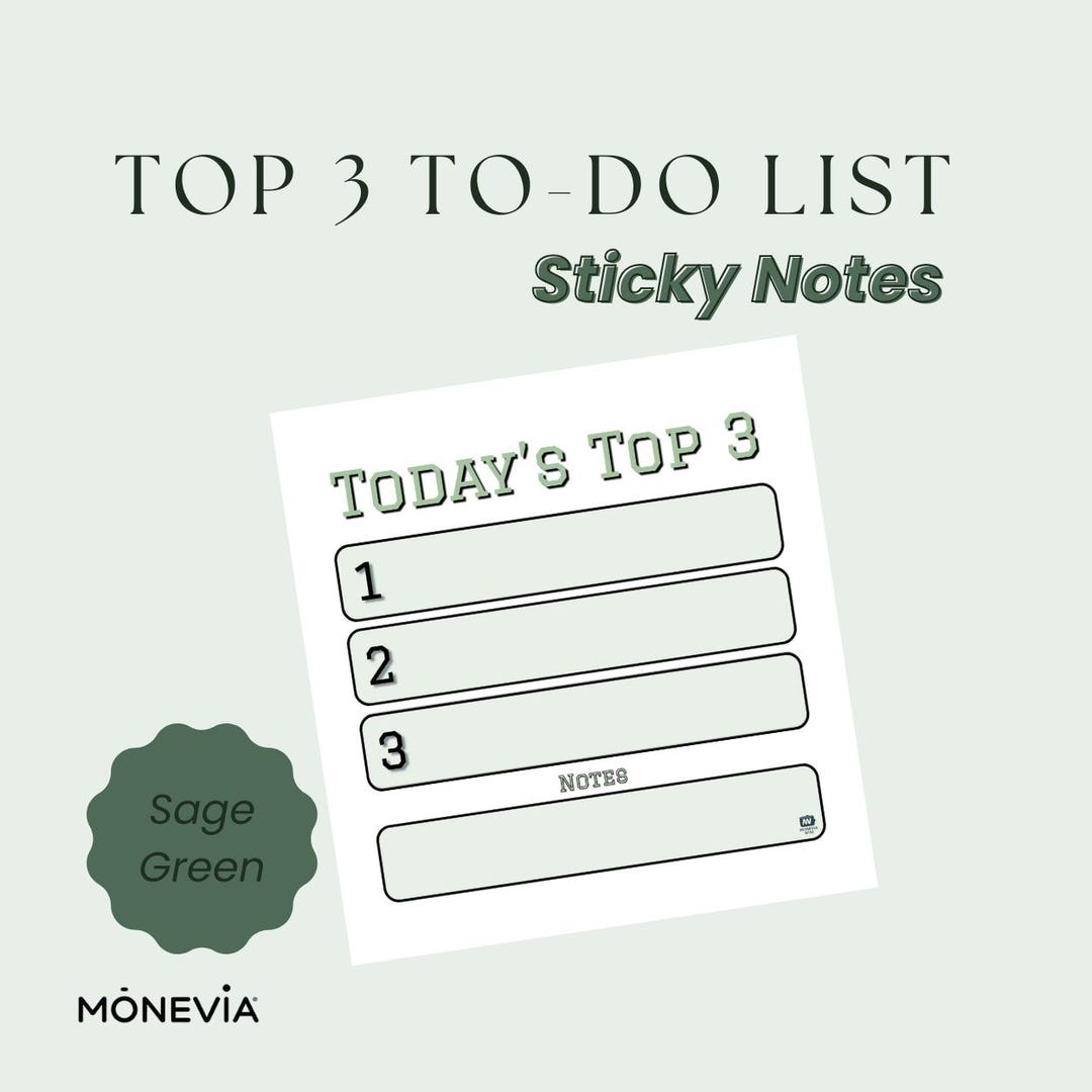 Top 3 To-do List Sticky Notes: Minimalist Priority Pad - Etsy