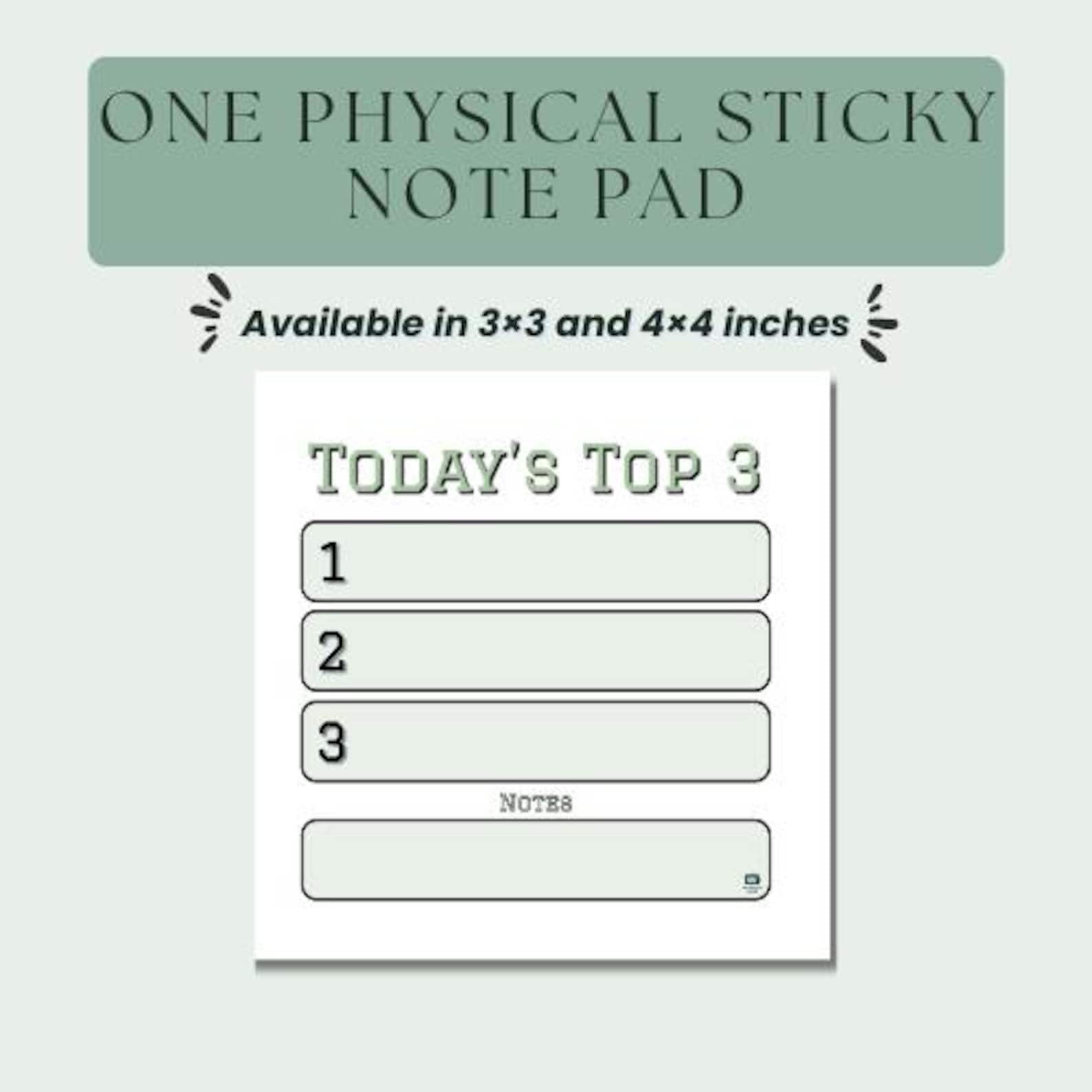 Top 3 To-do List Sticky Notes: Minimalist Priority Pad - Etsy