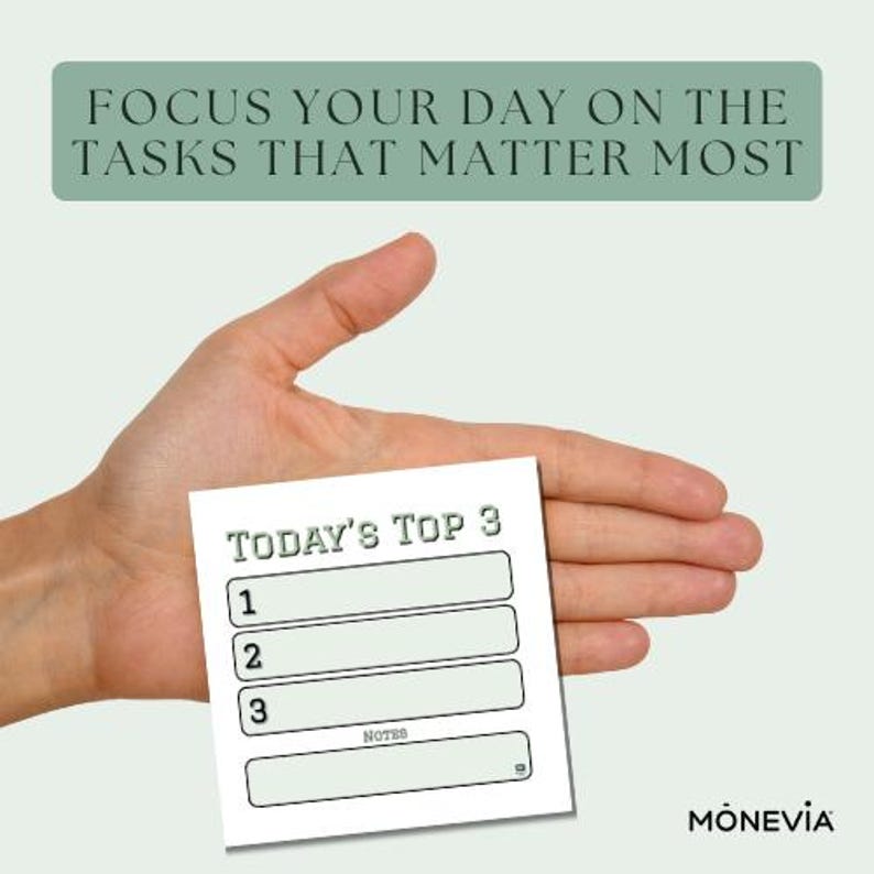 Top 3 To-do List Sticky Notes: Minimalist Priority Pad - Etsy