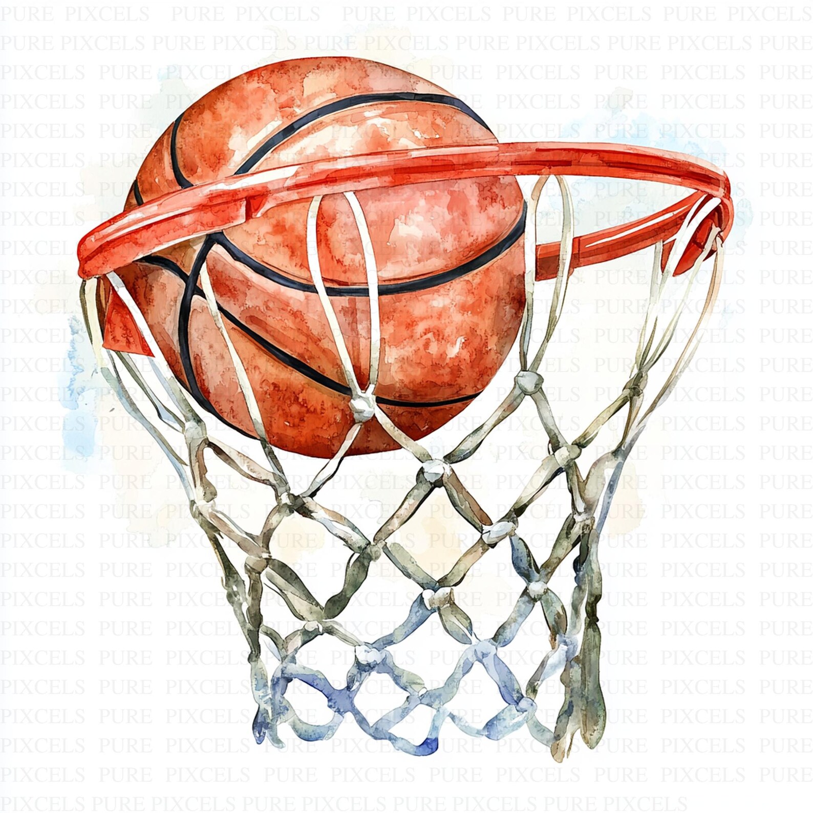 Watercolor Basketball Clipart | 5 High Quality Jpgs | Digital Download ...