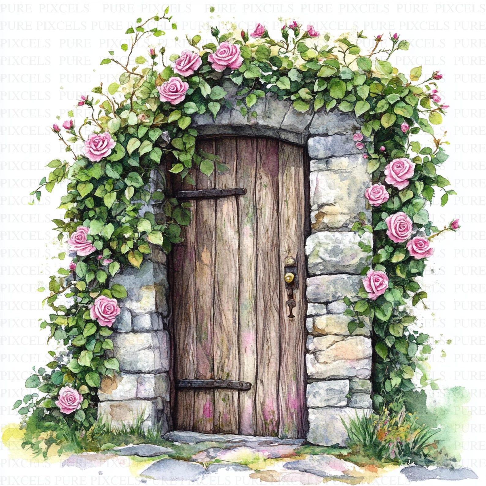 Watercolor Secret Garden Clipart | 5 High Quality Jpgs | Digital ...