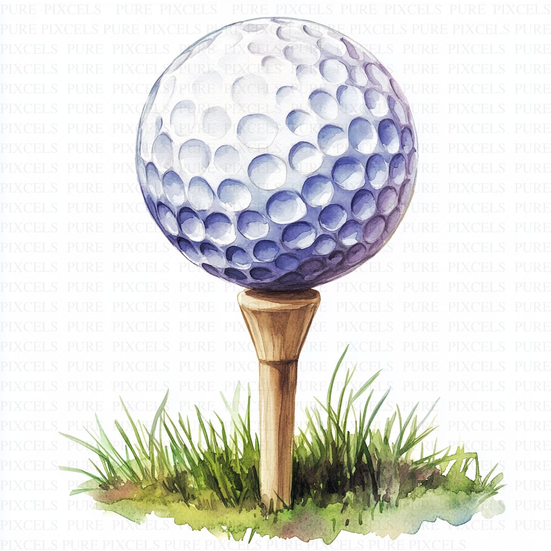 Watercolor Glitter Golf Ball Clipart | 5 High Quality Jpgs | Digital ...