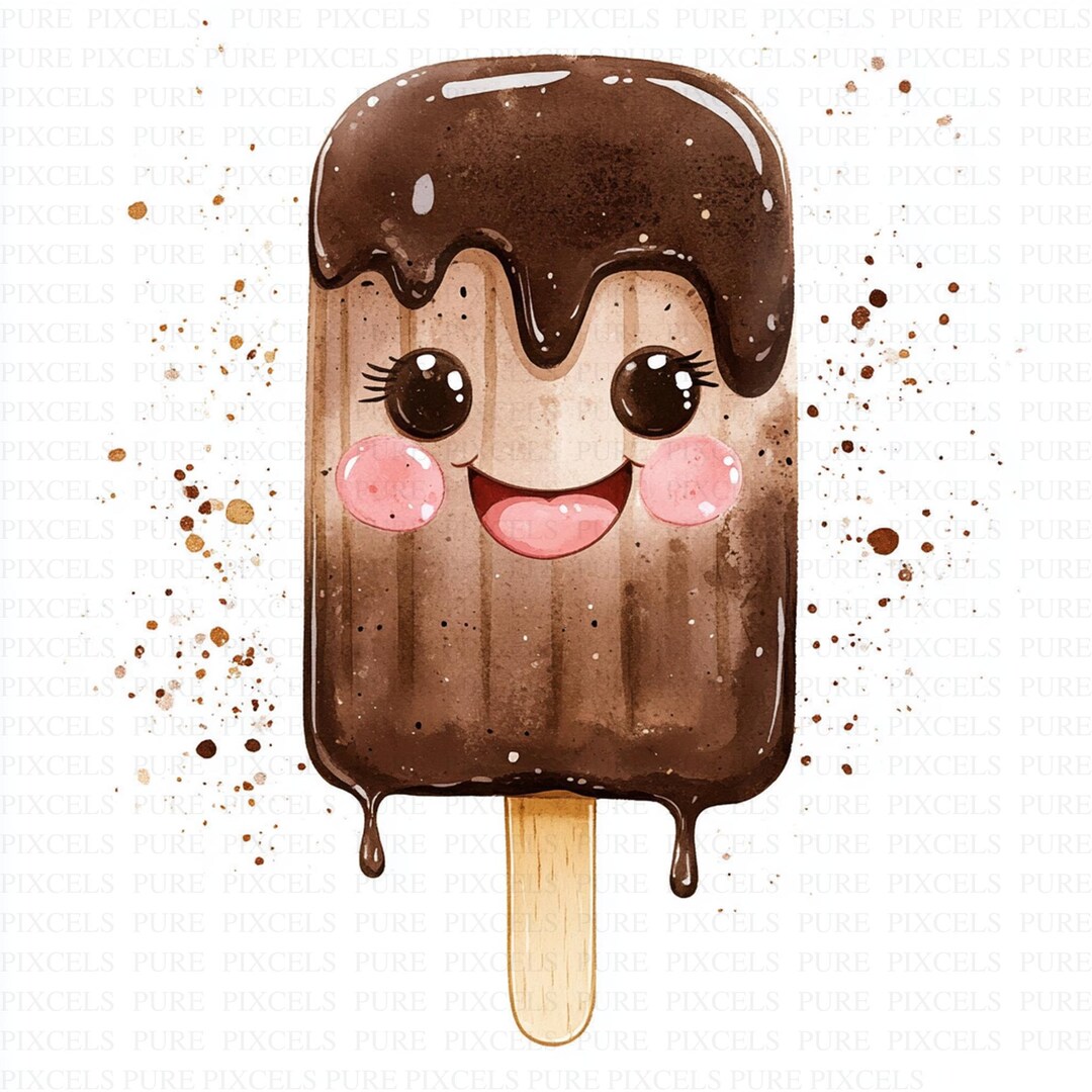 Watercolor Cute Ice Lollies Clipart | 5 Jpgs | Digital Download | Ice ...