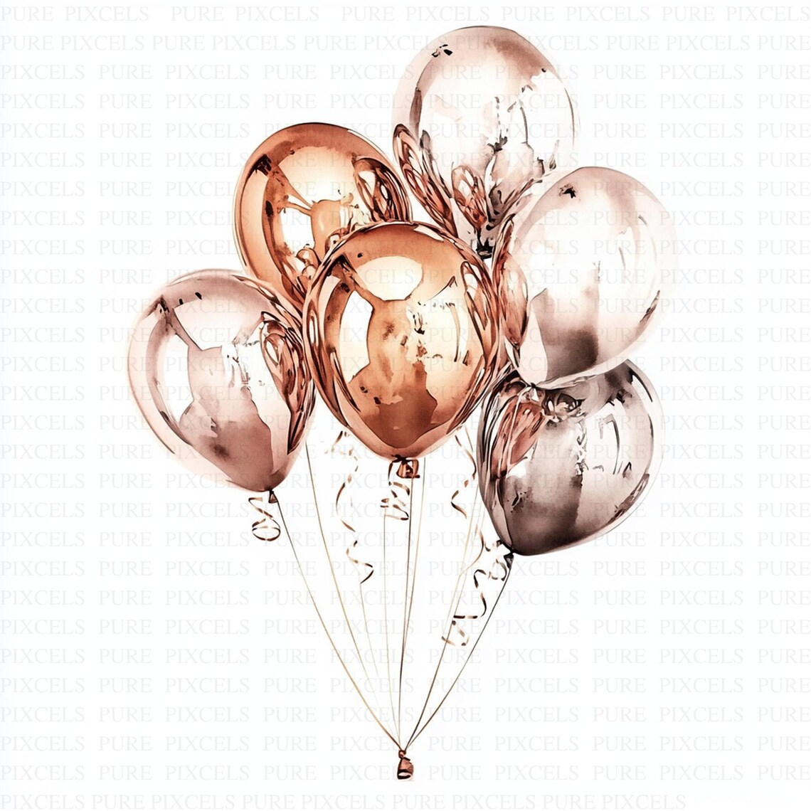 Watercolor Birthday Baloon Clipart | Party Celebration Art | 10 High ...