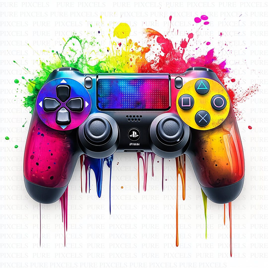 Watercolor Game Controller Clipart | 5 High Quality Jpgs | Digital ...