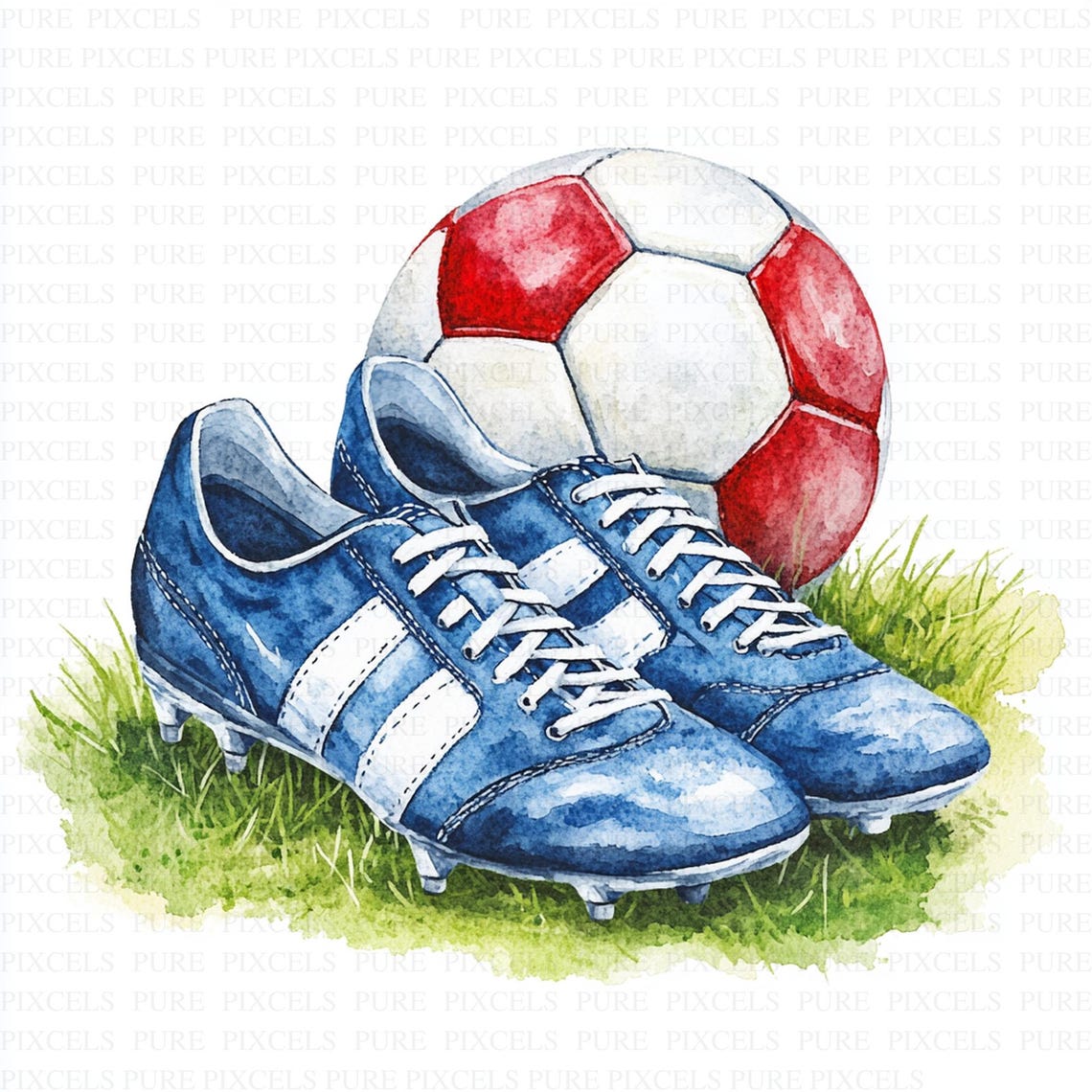 Watercolor Soccer Clipart | 5 High Quality JPG Files | Football Art ...