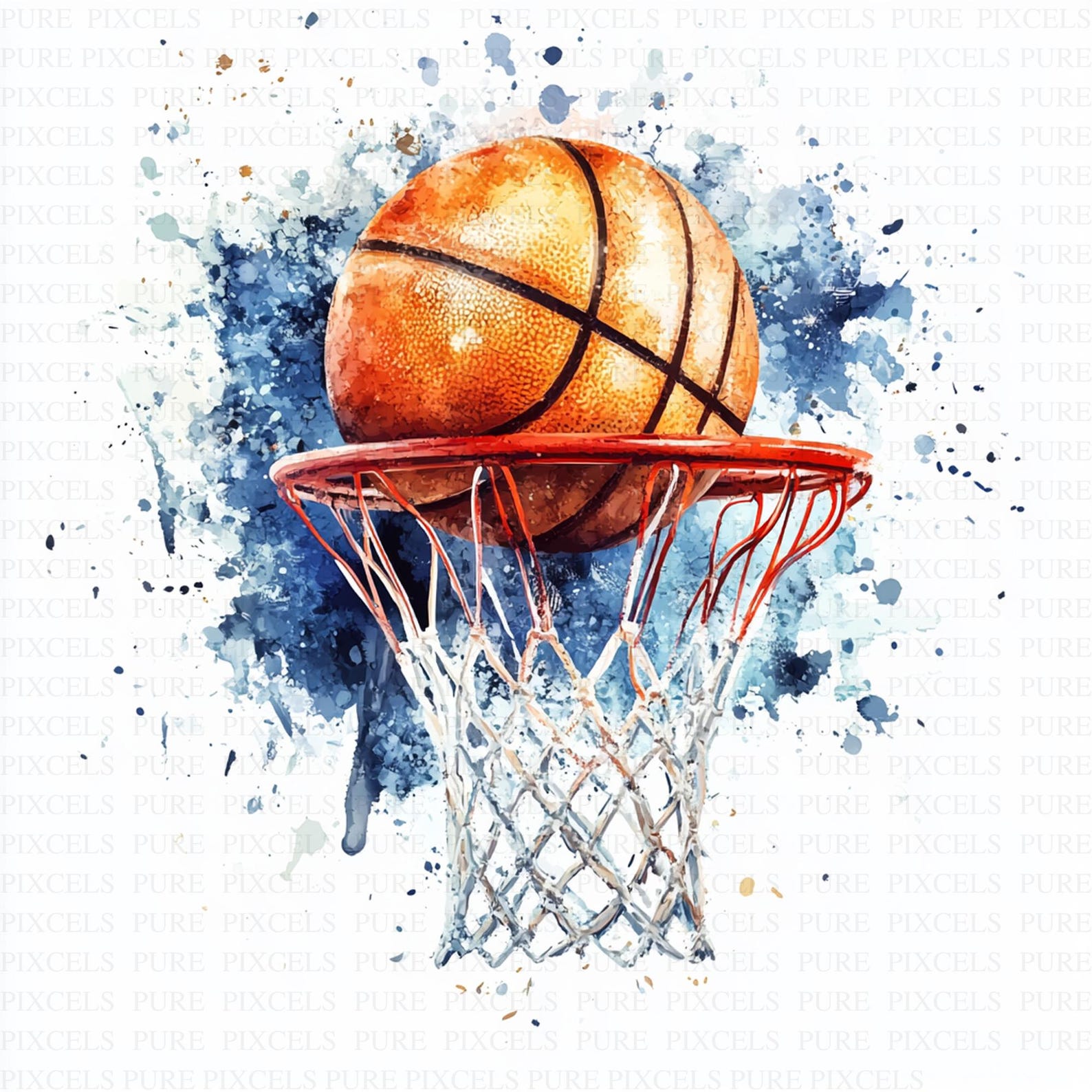 Watercolor Basketball Clipart | 5 High Quality Jpgs | Digital Download ...
