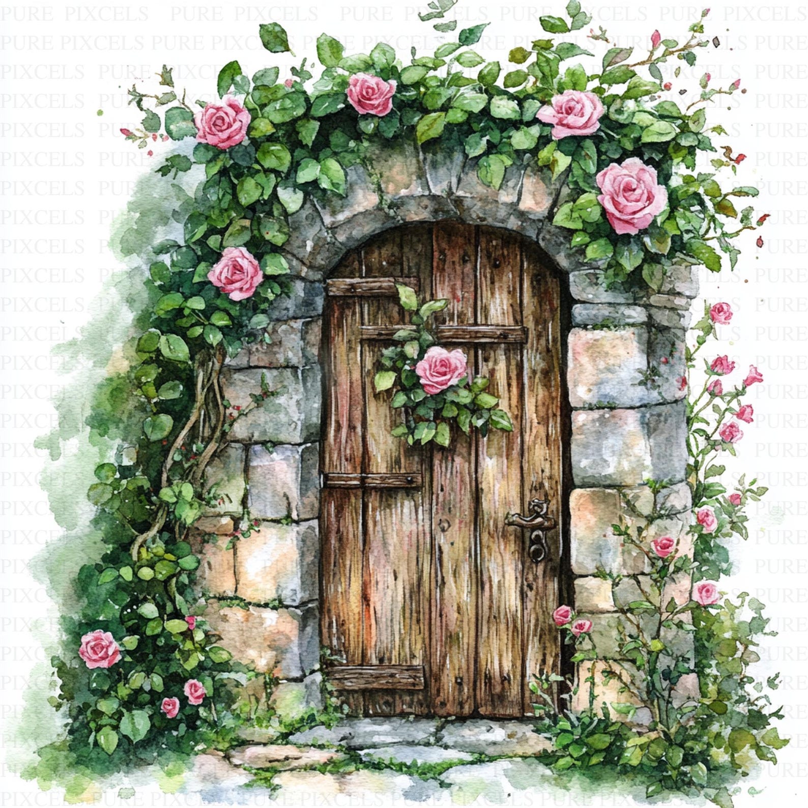 Watercolor Secret Garden Clipart | 5 High Quality Jpgs | Digital ...