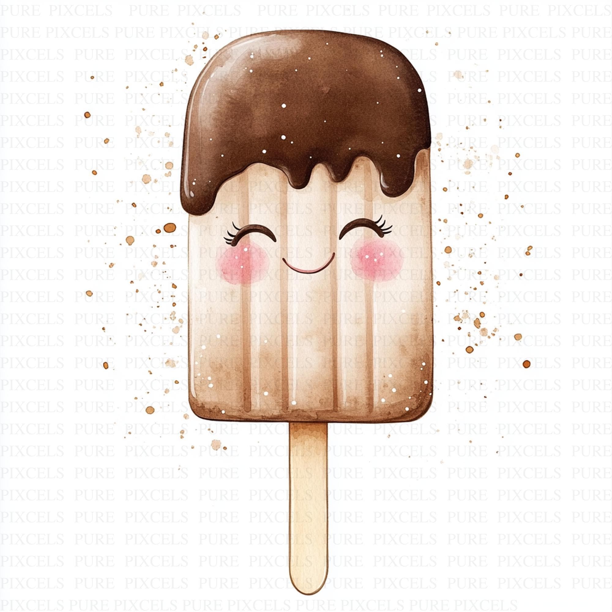 Watercolor Cute Ice Lollies Clipart | 5 Jpgs | Digital Download | Ice ...