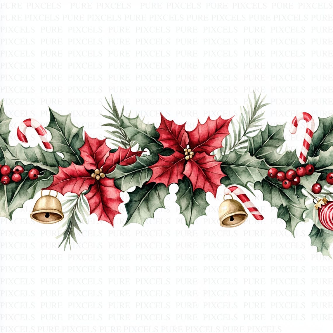 Watercolor Christmas Borders Clipart | 5 High Quality Jpgs | Digital ...