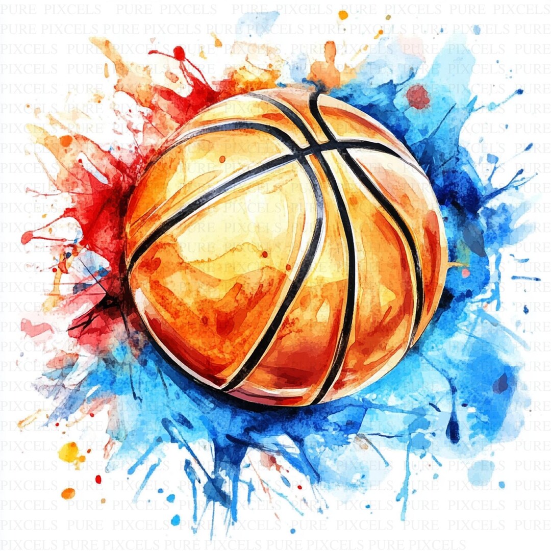Watercolor Sport Balls Clipart Bundle | Soccer & Basketball | 10 High ...
