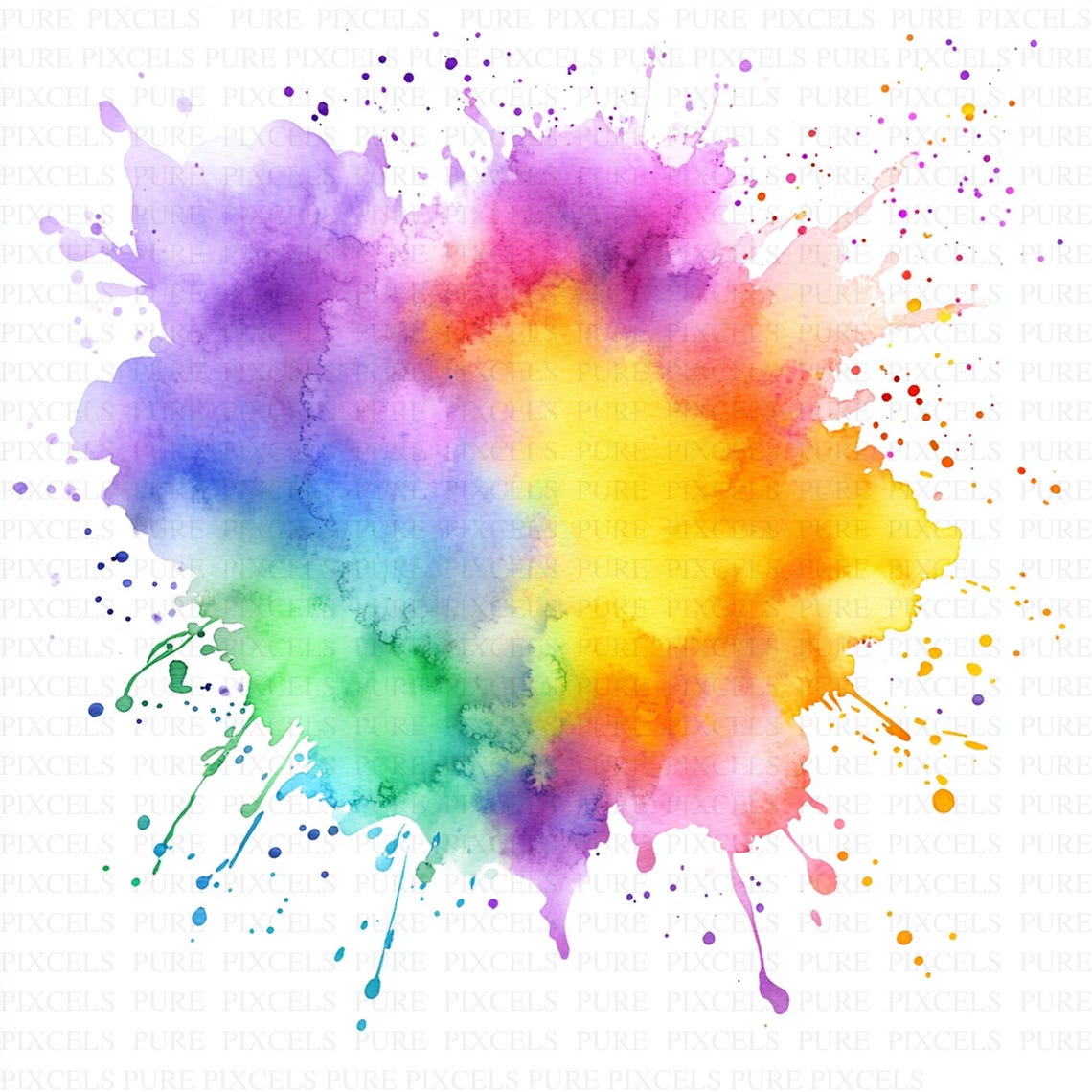 Watercolor Color Splash Clipart | 10 High Quality Jpgs | Digital ...