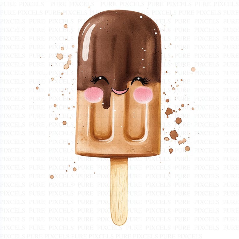 Watercolor Cute Ice Lollies Clipart | 5 Jpgs | Digital Download | Ice ...