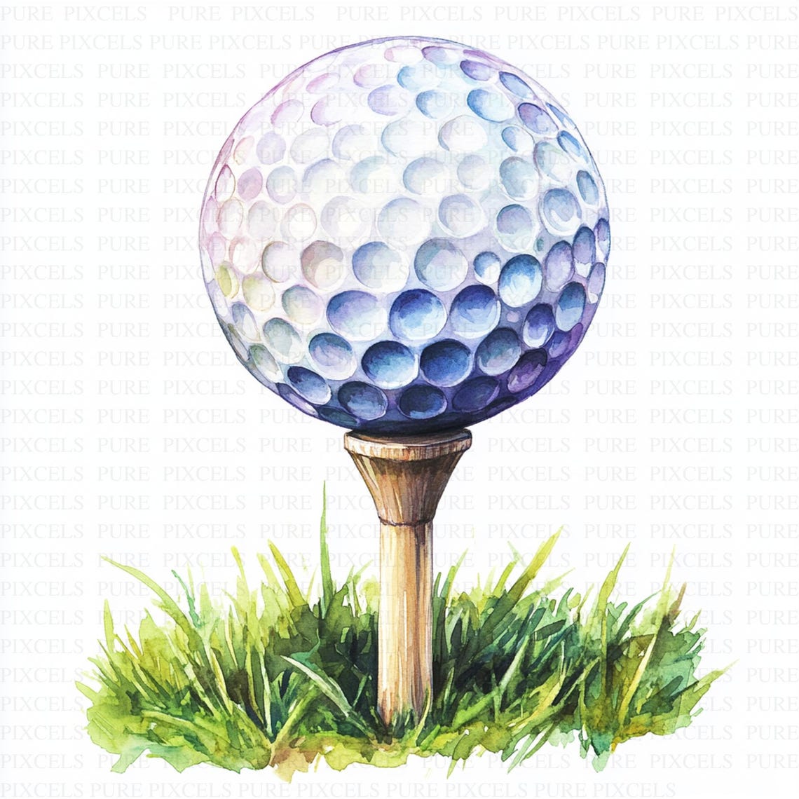 Watercolor Glitter Golf Ball Clipart | 5 High Quality Jpgs | Digital ...