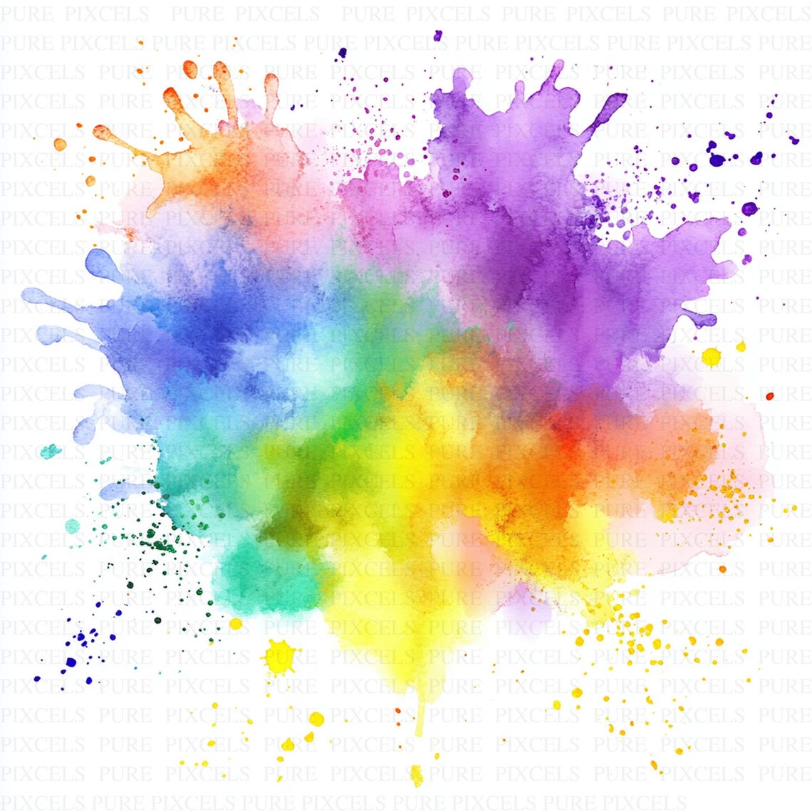 Watercolor Color Splash Clipart | 10 High Quality Jpgs | Digital ...