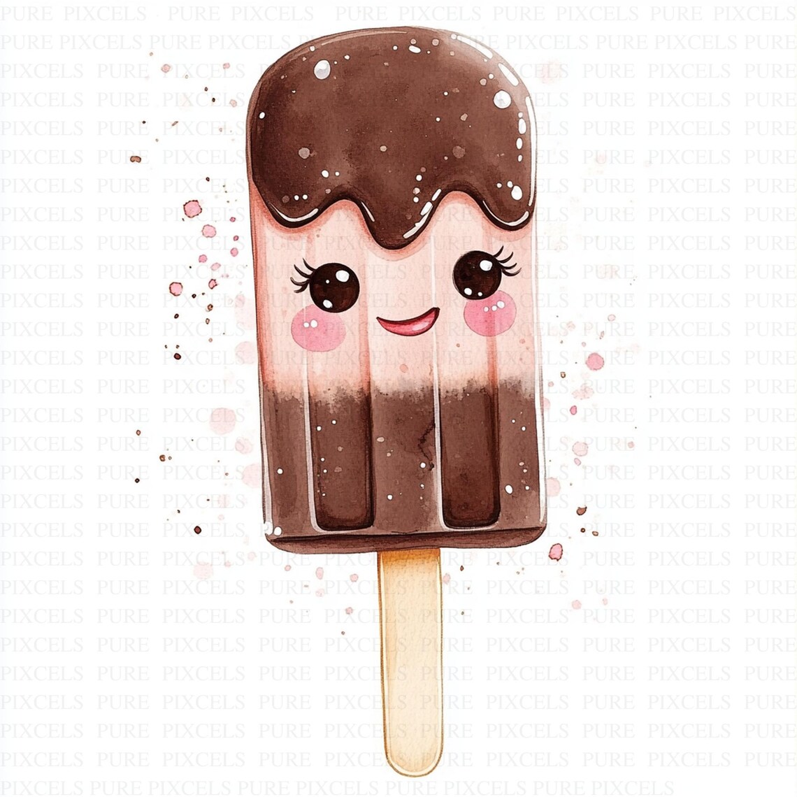 Watercolor Cute Ice Lollies Clipart | 5 Jpgs | Digital Download | Ice ...