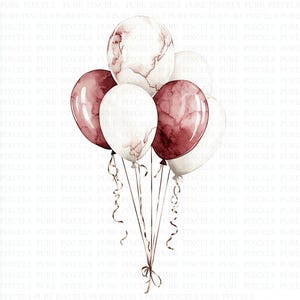Watercolor Birthday Baloon Clipart | Party Celebration Art | 10 High ...