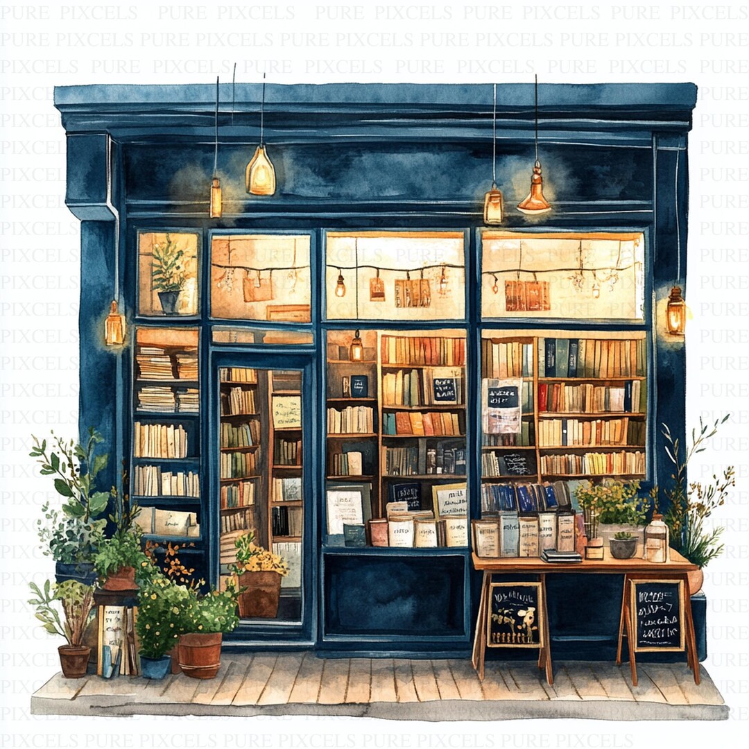 Watercolor Ornate Art Nouveau Storefront Clipart | 5 High Quality Jpgs ...