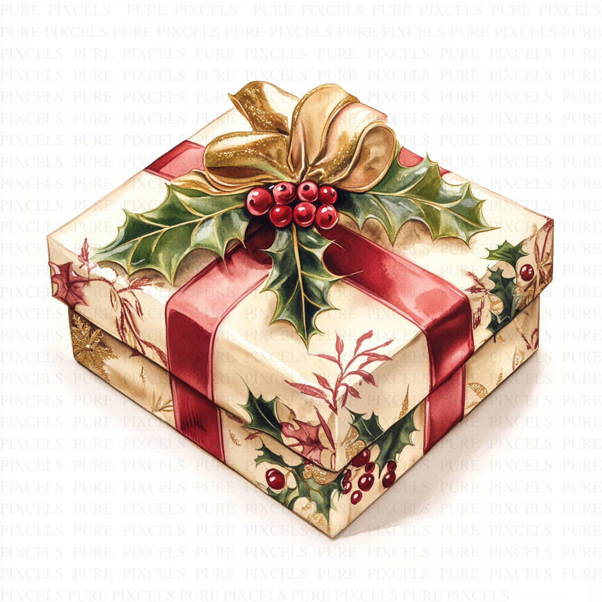 Watercolor Christmas Gifts Clipart | 5 High Quality Jpgs | Digital ...
