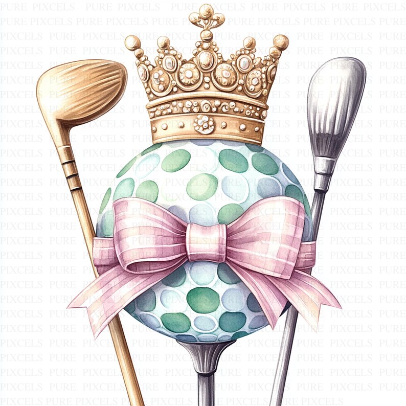 Watercolor Golf Queen Clipart | 5 High Quality Jpgs | Digital Download ...