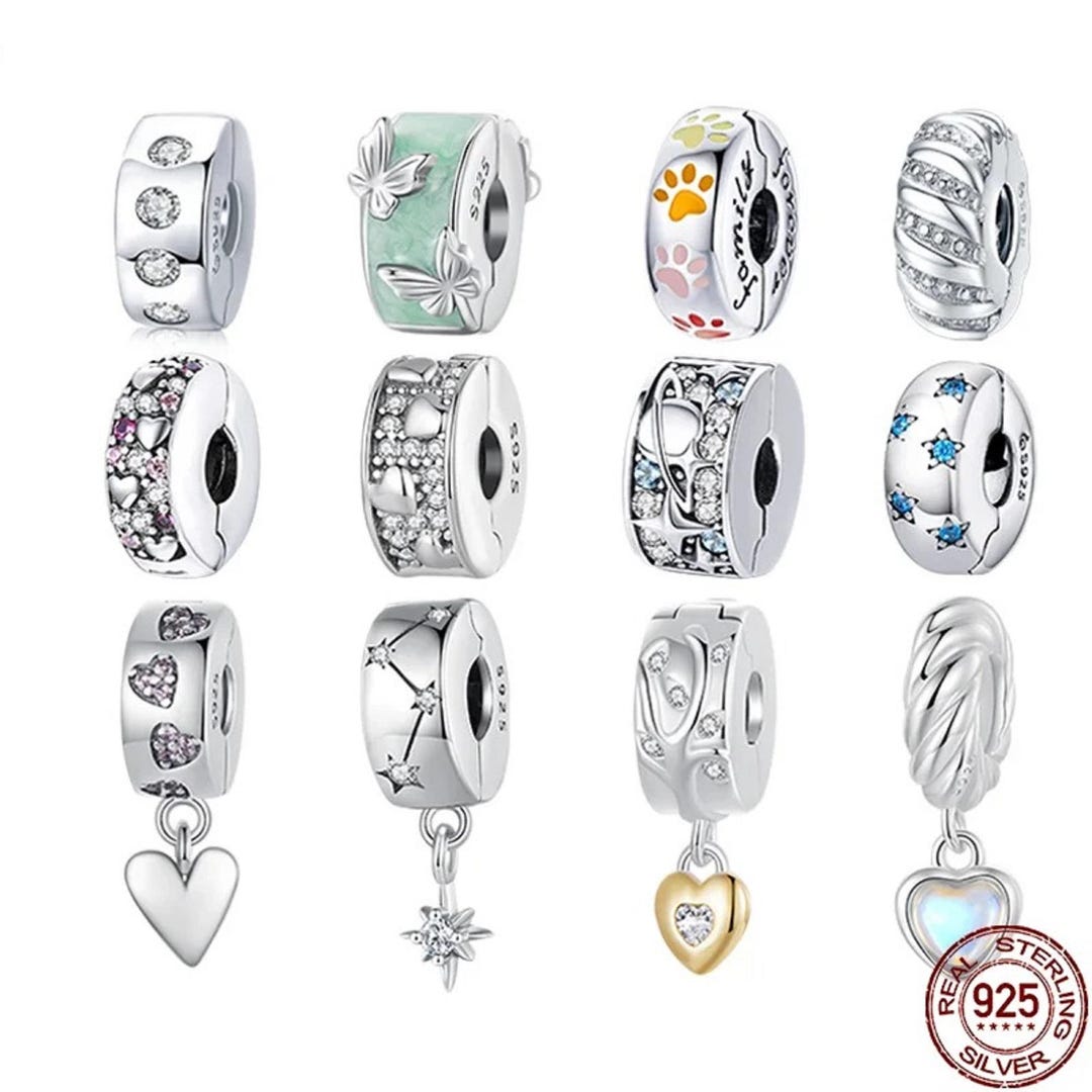 SK Silver Charms Reflection Charms Silver Heart Charms Clip Charm ...