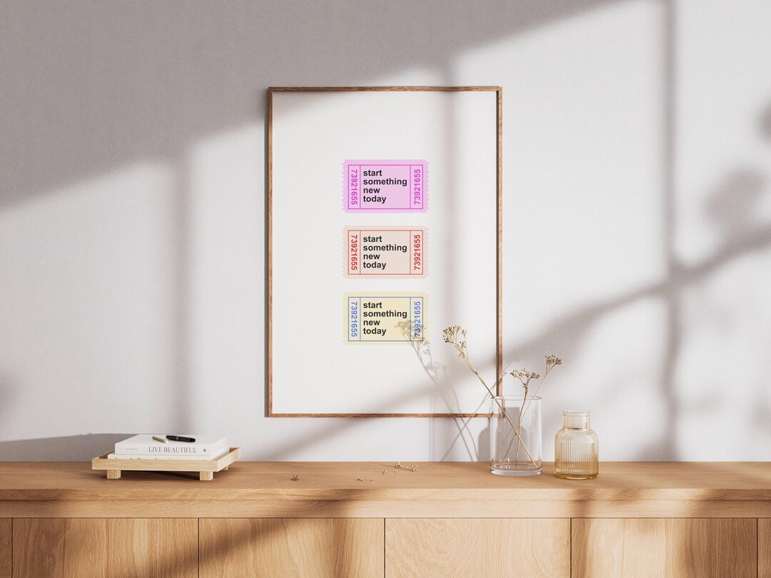 Trendy Room Prints, Poster for Decor | Affirmations Raffle Ticket ...